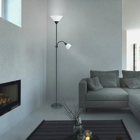 Rabalux Černá stojací lampa Action s bílými stínidly pro žárovky E27+E14 4062