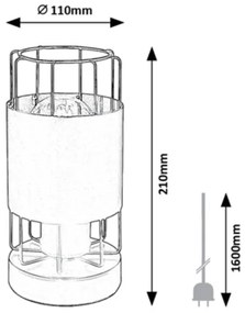 Rabalux 3124 - Stolní lampa DIMITRI 1xE27/40W/230V