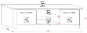 TV stolek Manhattan 140 cm bílo-šedý