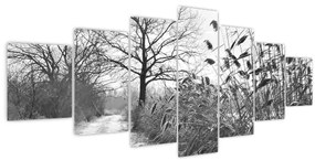 Obraz - Pole v zimě (210x100 cm)