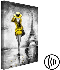 Obraz Pařížská dáma (1-dílný) vertikální žlutý
