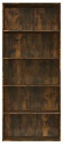 Petromila 5patrová knihovna kouřový dub 80 x 30 x 189 cm kompozitní dřevo