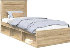 Rám postele s čelo Sonoma dub 75 x 190 cm Masivní borové dřevo 3410146