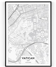 Plakát / Obraz Mapa Vatican Pololesklý saténový papír 210 g/m² A4 - 21 x 29,7 cm