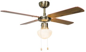 Průmyslový stropní ventilátor s lampou 100 cm dřevo - Wind