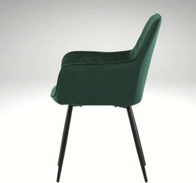 Vikio Jídelní set pro 4 osoby 160x90 cm soft dub noha X zelená židle s područkami VJS226-4Z