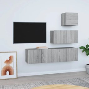 4dílný set TV skříněk šedý sonoma kompozitní dřevo 3120318