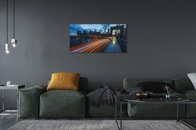 Obrazy na plátně Mrakodrapy bridge river 125x50 cm