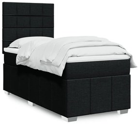 Box spring postel s matrací černá 90x200 cm textil 3291553