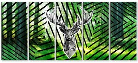Obraz geometrický jelen v přírodě Velikost (šířka x výška): 150x70 cm