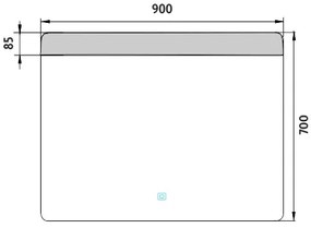 Nimco LED zrcadlo 900x700 s dotykovým senzorem - ZP 23019V