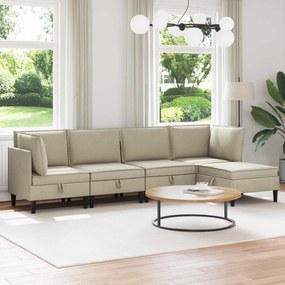 Sada nábytku do obývacího pokoje 5 ks Písková Textil 3413791