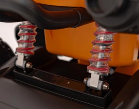 Ramiz Elektrická čtyřkolka McLaren Racing MCL 35 pro děti oranžová + dálkové ovládání + plynulý start + EVA kola + audio LED
