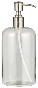 IB LAURSEN Skleněný dávkovač na mýdlo Silver Large, čirá barva, sklo