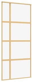 Posuvné dveře zlaté 90 x 205 cm čiré ESG sklo a hliník - Default Title