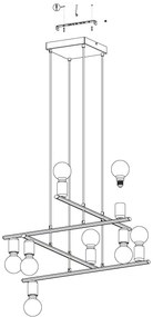 Eglo 98909 - Lustr na lanku MEZZANA 8xE27/40W/230V