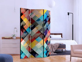 Pokojová zástěna Barevný patchwork - abstraktní textura s pastelovými tvary