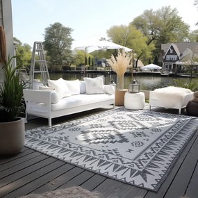 ELLE Decoration, Kusový koberec Gemini 106018 Silver z kolekce Elle – na ven i na doma, 120x170, šedá, chodba / předsíň