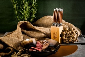 Laguiole Premium steakové nože 6 ks - rukojeť dřevo dekor