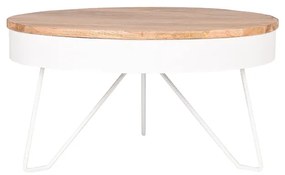 LABEL51 Bílý/přírodní mangový konferenční stolek Rafael