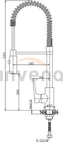 Invena Dokos, stojánková dřezová baterie, chromová, INV-BZ-19-S01-V