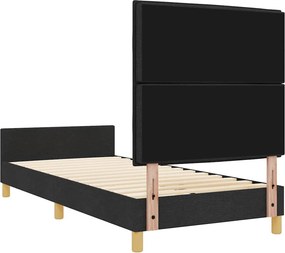 Rám postele s čelo Černá 90 x 190 cm textil 3344615