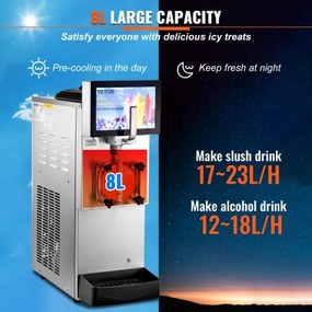 8 l Single Bowl Komerční Slushy Stroj Margarita Smoothie Mražený nápoj