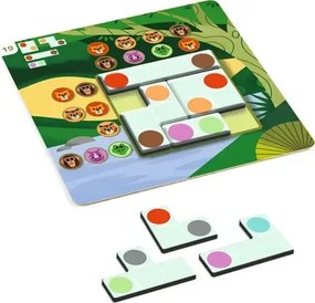 DJECO Kapesní hra Sologic - Wildanimo / Hlavolam / 40 karet / 7 dřevěn