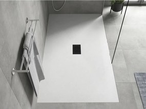 Mexen Hugo, obdélníková sprchová vanička SMC 150 x 100 cm, bílá, černá krytka, 42101015-B