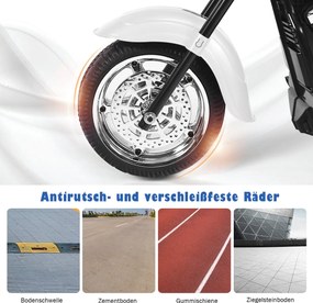 Costway Motocyklový motocykl napájený baterií ve stylu chopper bílá +, černobílý