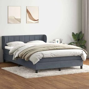 Box spring postel s matrací tmavě šedá 160x210 cm samet 3317530