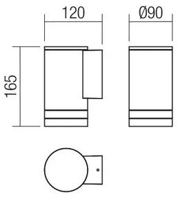 Redo 90517 - Venkovní nástěnné svítidlo CARGO 1xGU10/28W/230V IP54 antracit