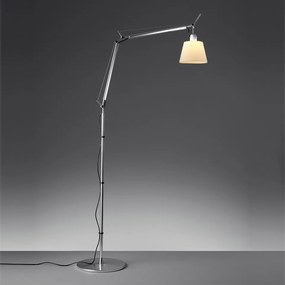 Artemide 0947010A + A025150 Tolomeo Basculante 180 Terra, stojací lampa s vypínačem, pergamenové stínítko, 1x46W E27, výška 103-170cm