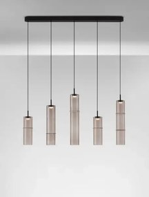 Designový lustr Sano 5 line Smoky