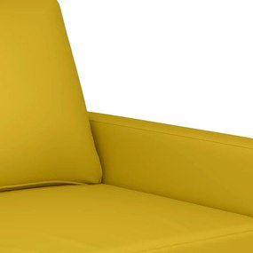 2dílná sedací souprava s poduškami žlutá samet 3201522
