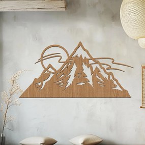 dřevo života Dřevěné hory s východem slunce na zeď Rozměry (cm): 80x40, Barevný vzor: Třešeň