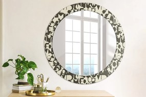 Kulaté dekorativní zrcadlo Abstraktní typografie fi 70 cm