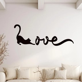 dřevo života Dřevěný nápis Kočičí láska Rozměry (cm): 60x21, Barevný vzor: Černá