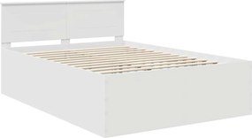 Rám postele s čelo Bílá 160 x 200 cm Kompozitní dřevo 3408557