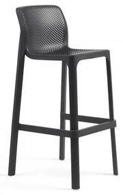 NARDI plastová barová židle NET Odstín: Antracite - Černá