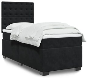 Box spring postel s matrací černá 90x190 cm samet 3293100
