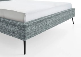 Modrá čalouněná dvoulůžková postel bez roštu 180x200 cm Infinity – Meise Möbel