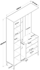 Předsíňová sestava Ewe White and Walnut