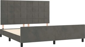 Rám postele bez matrace tmavě šedý 160 x 200 cm samet 3125764