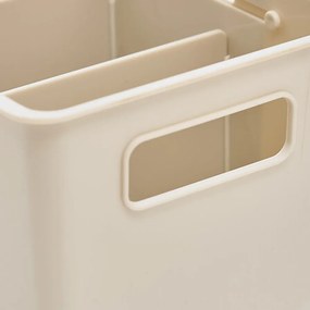 5Five® Úložný koš EXTENS - M, béžový, nastavitelný, s kolečky, 27-38,5 × 15 × 15 cm