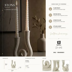 Designový svícen Stons 20 cm krémový