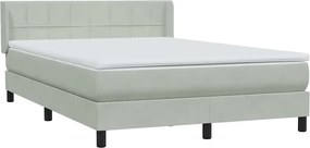 Box spring postel s matrací světle šedá 160x210 cm samet 3318117
