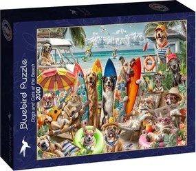 BLUEBIRD Puzzle Psi a kočky na pláži / 2000 dílků / od 14 let