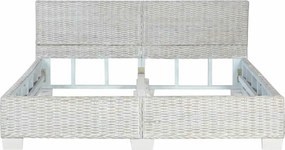 Rám postele šedý přírodní ratan 160 x 200 cm 283092