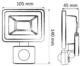 LED Reflektor se senzorem LED/20W/230V IP65